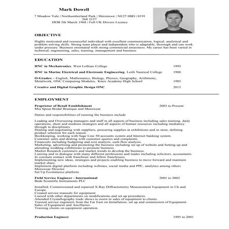 Craig Main CV | DOCX