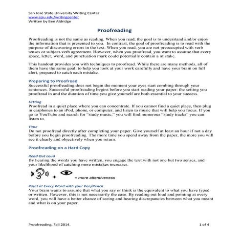 Proofreading Handout | PDF