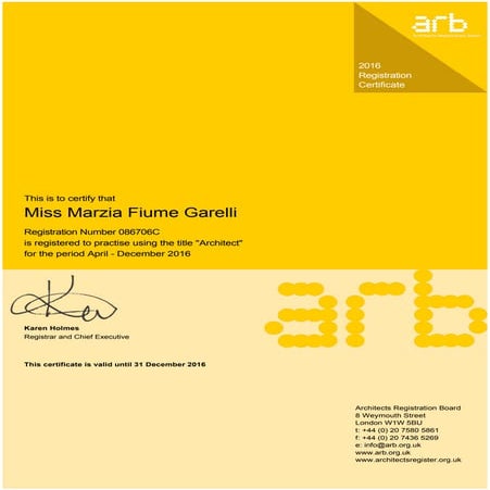 ARB - Certificate of Registration | PDF