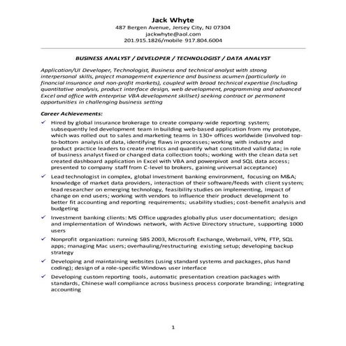 Jack Whyte Resume 2-2016 | DOCX