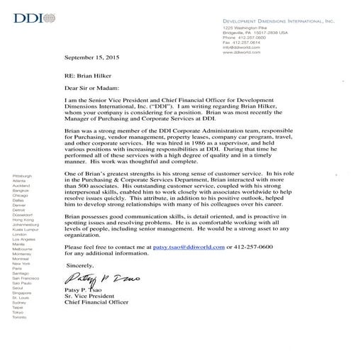 Reference Letter CFO | PDF