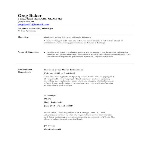 Greg's Resume NL | PDF