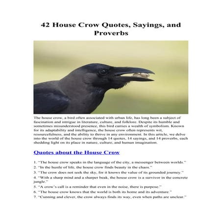 42 House Crow Quotes, Sayings, and Proverbs.docx