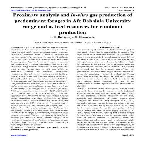 The Use of in vitro Gas Production Technique as an Index of the ...