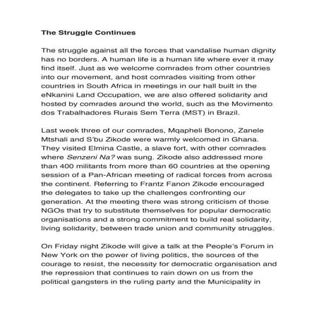 the struggle continues | PDF