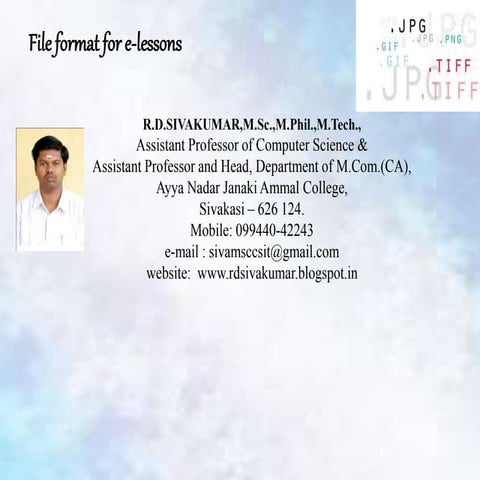 Formats of e-content - R.D.Sivakumar | PPTX