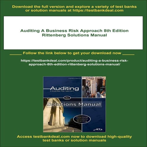 Auditing A Business Risk Approach 8th Edition Rittenberg Solutions ...