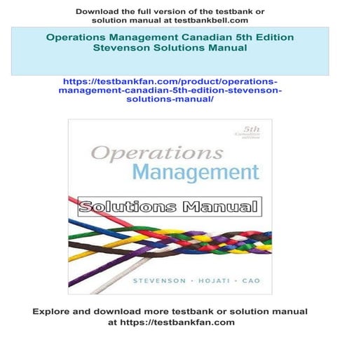Free Access to Operations Management Canadian 5th Edition Stevenson ...