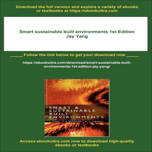 Smart sustainable built environments 1st Edition Jay Yang | PDF