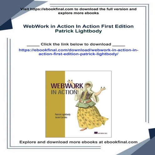 WebWork in Action In Action First Edition Patrick Lightbody | PDF