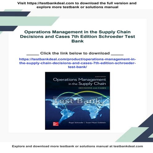Operations Management in the Supply Chain Decisions and Cases 7th ...