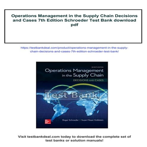 Operations Management in the Supply Chain Decisions and Cases 7th ...