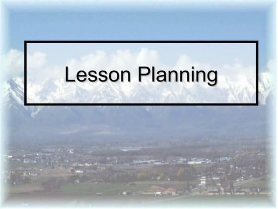 Lesson planning | PPTX