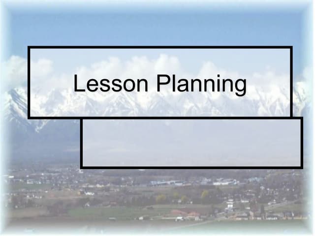 Lesson planning | PPTX