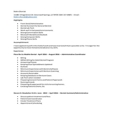 Robin Dloniak Resume | DOCX