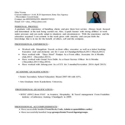 Ekta Verma .. new cv | PDF