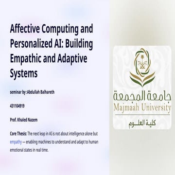 Affective computing and personalized artificial intelligence | PPTX
