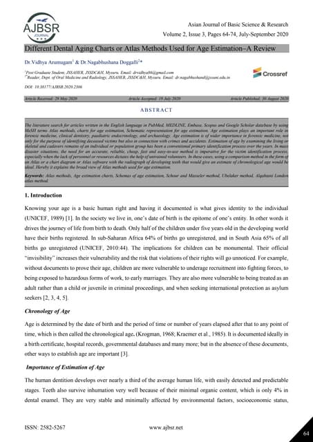 AGE ESTIMATION IN FORENSICS | PPTX | Dental Health | Diseases and ...