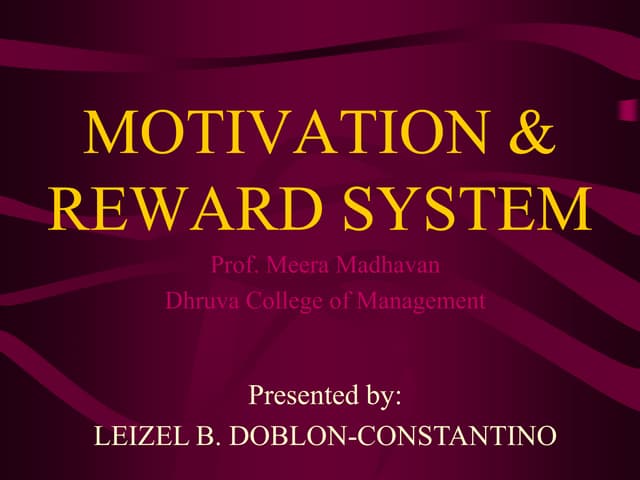 Sy bms ch1 motivation and leadership | PPTX | Human Resources | Business