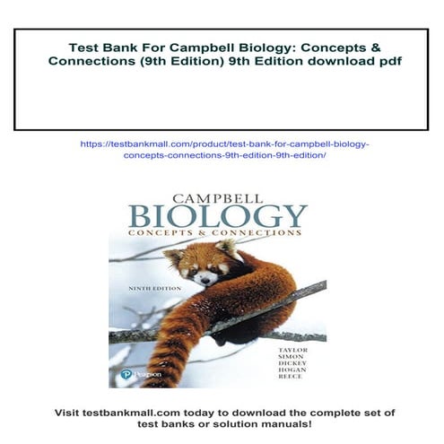 Test Bank For Campbell Biology: Concepts & Connections (9th Edition ...