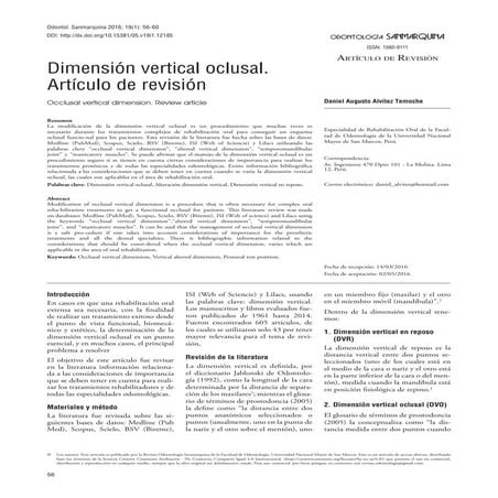 DIMENSION VERTICAL EN ODONTOLOGIA, DIMENSION VERTICAL | PPTX