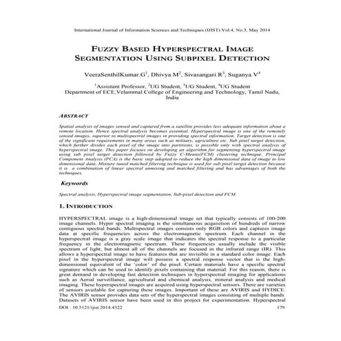 Fuzzy Based Hyperspectral Image Segmentation Using Subpixel Detection Pdf