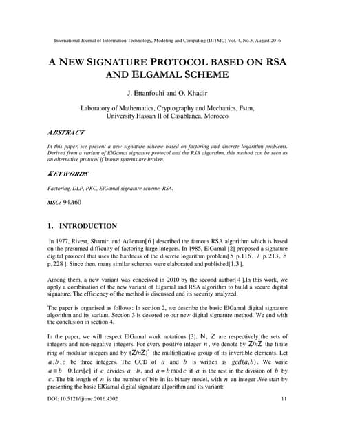 Elgamal & schnorr digital signature scheme copy | PPTX | Internet ...