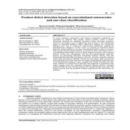 Product Defect Detection Based On Convolutional Autoencoder And One Class Classification Pdf 5665