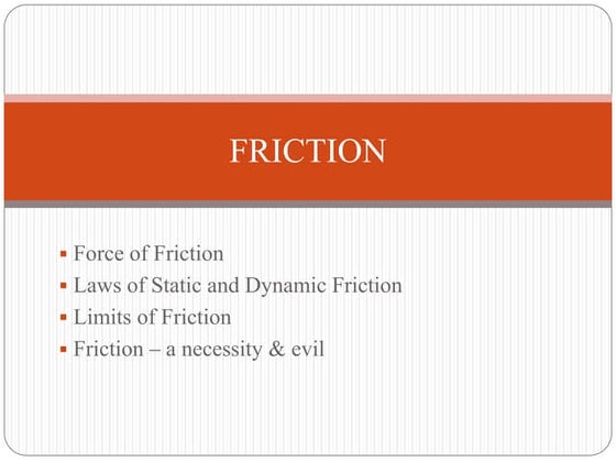 Friction | PPT | Physics | Science
