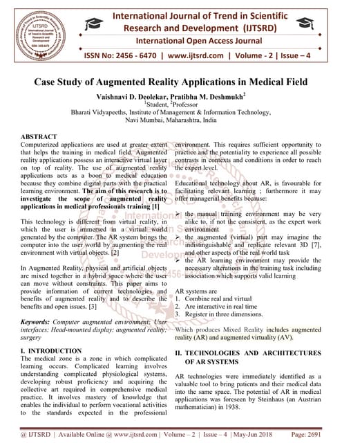 Augmented Reality (AR) for Education System | PDF
