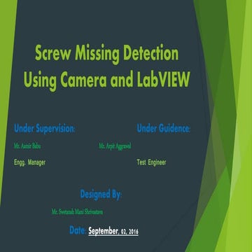 Screw Missing Detetction | PPTX