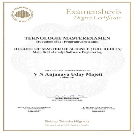 Degree certificate | PDF