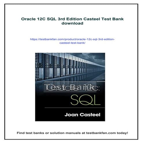 Oracle 12C SQL 3rd Edition Casteel Test Bank | PDF