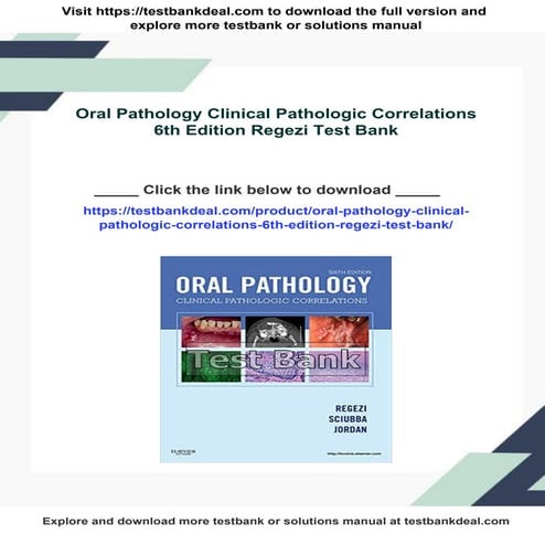 Oral Pathology Clinical Pathologic Correlations 6th Edition Regezi Test ...