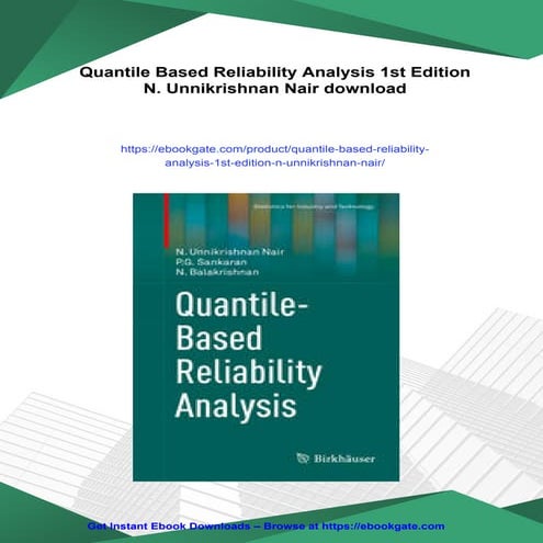 Quantile Based Reliability Analysis 1st Edition N. Unnikrishnan Nair | PDF