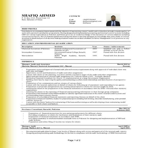 Shafiq Ahmed - Resume | DOCX