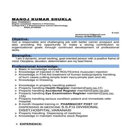 MANOJ CV DIPLOMA p.h | DOC