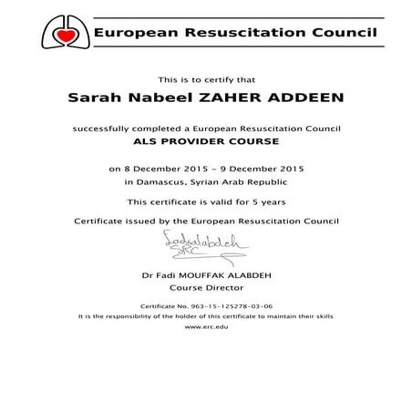ALS certificate | PDF