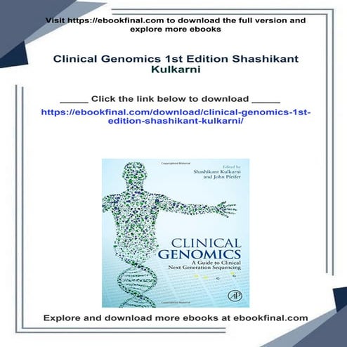 Clinical Genomics 1st Edition Shashikant Kulkarni | PDF