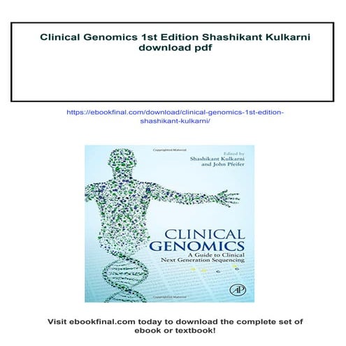 Clinical Genomics 1st Edition Shashikant Kulkarni | PDF