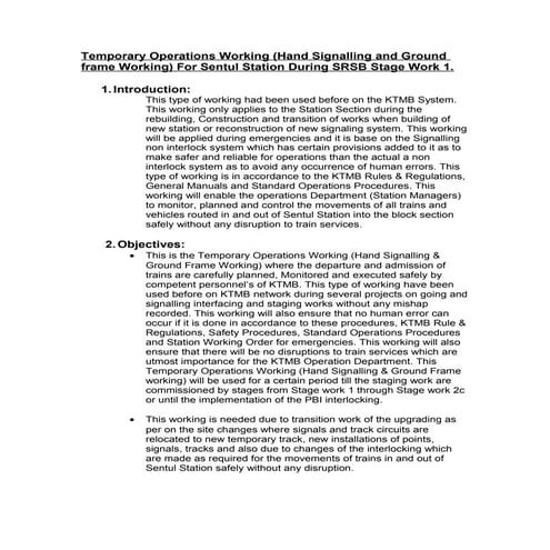 Temporary Operations Working stage 1 | DOC