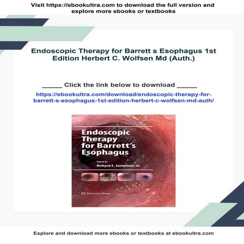 Endoscopic Therapy for Barrett s Esophagus 1st Edition Herbert C ...