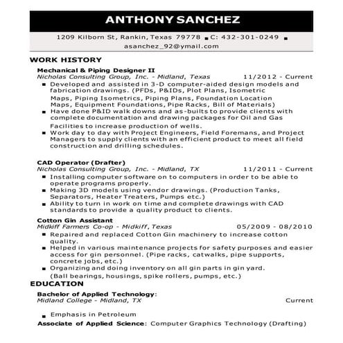Anthony Sanchez Resume | DOCX