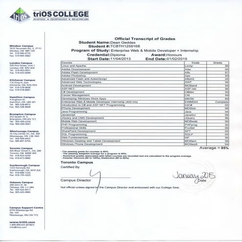 triOS Transcript | PDF