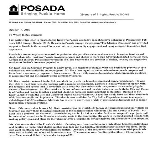 Katz Posada accomplishment letter (TMC) | PDF