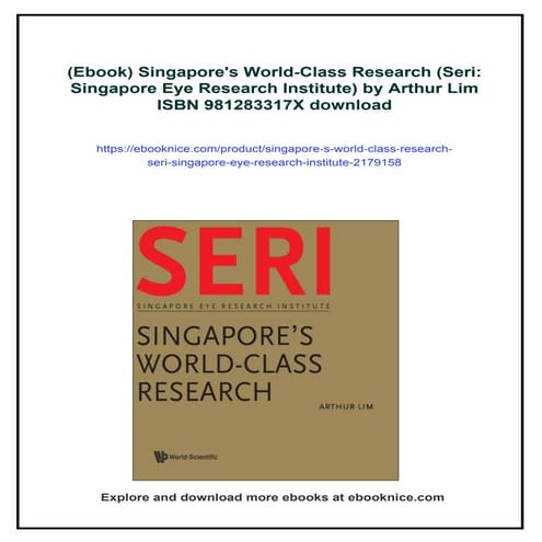 (Ebook) Singapore's World-Class Research (Seri: Singapore Eye Research Institute) by Arthur Lim ...