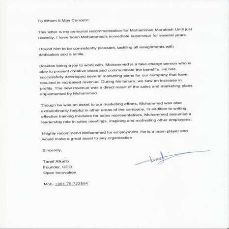 Recommendation Letter - Mhd | PDF