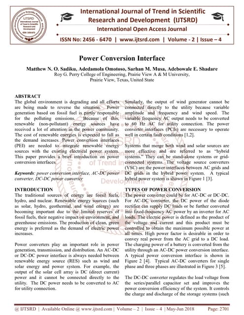 Power Electronic Interface | PDF