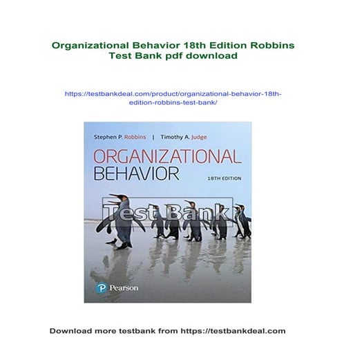 Organizational Behavior 18th Edition Robbins Test Bank | PDF