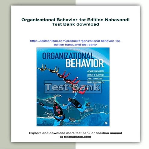 Organizational Behavior 1st Edition Nahavandi Test Bank | PDF